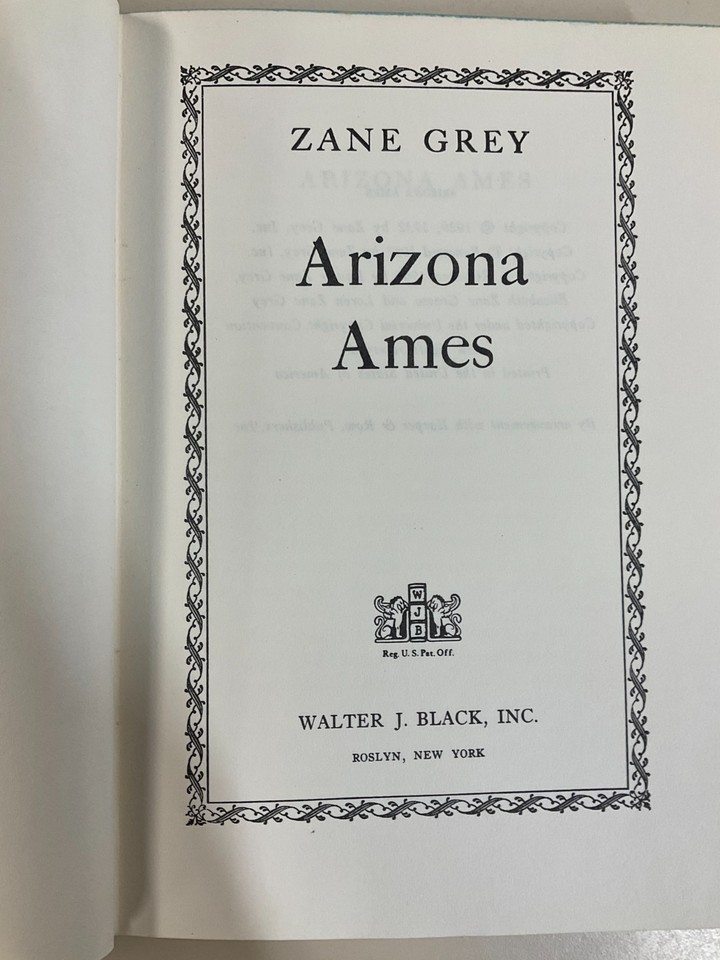 Zane Grey Hardcover Books Choose From 60+ Walter J Black Publisher ...