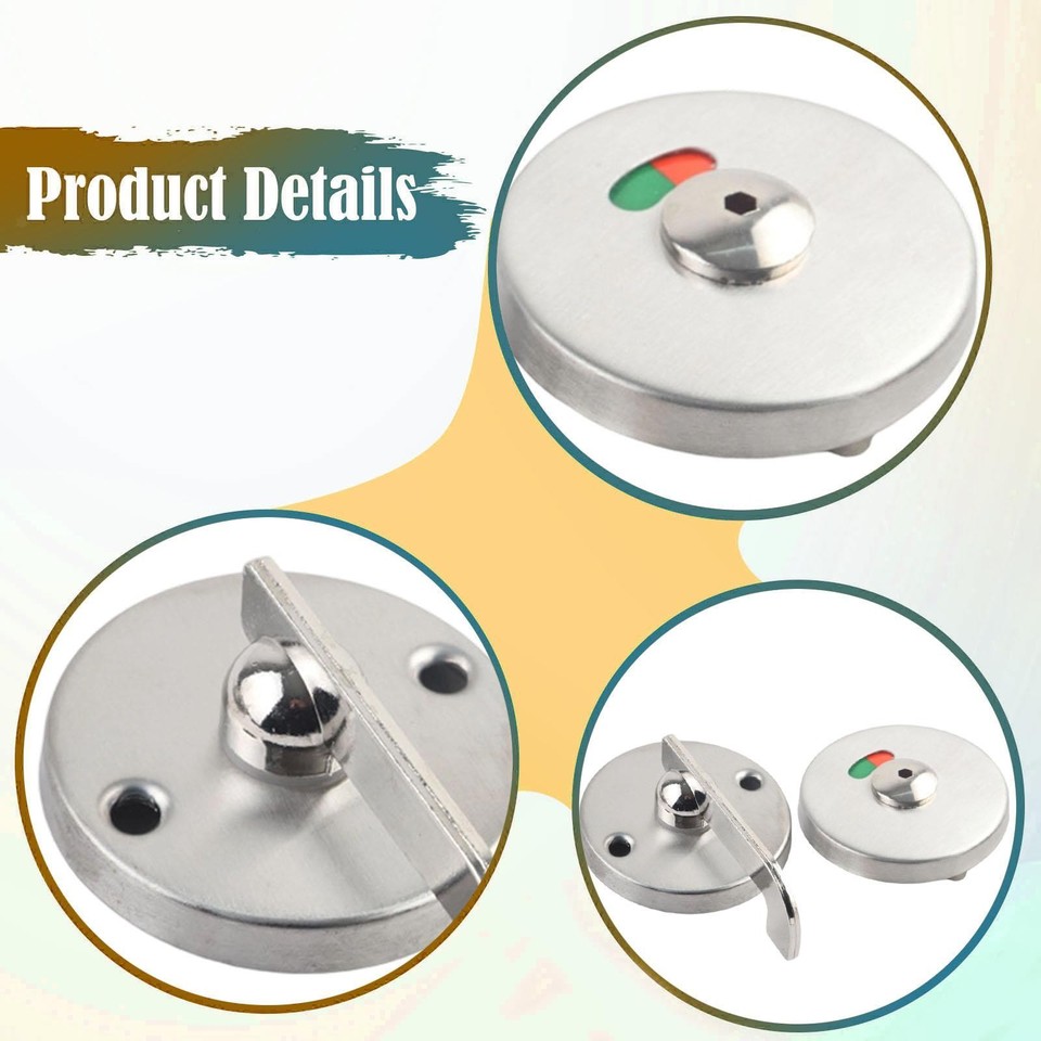 3Pcs Bathroom Indicator Privacy Door Lock Knob for Bar Office Buildings ...