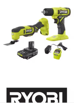 NEW Ryobi 18V 4-Pc Cordless Multi-Tool + 3/8" Drill + Battery + Charger ...