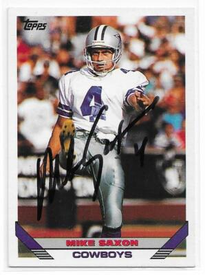 MIKE SAXON Autographed Signed 1993 Topps Football card #38 Dallas ...