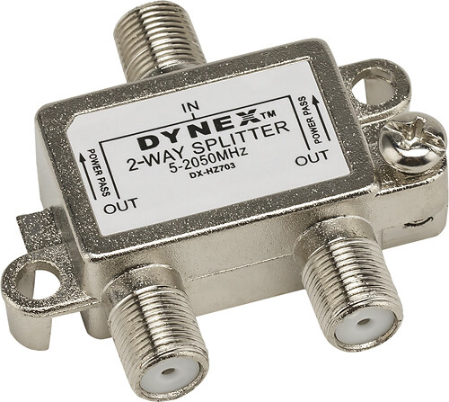 NEW Dynex DX-HZ703 2-Way Coaxial Cable Splitter satellite antenna 5 ...