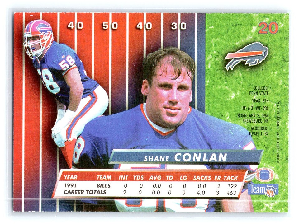 1992 Ultra Football #20 Shane Conlan Buffalo Bills | eBay