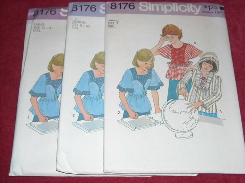 💐1977 UNCIRCULATED SIMPLICITY #8176 - GIRLS RETRO PULLOVER TOP PATTERN ...