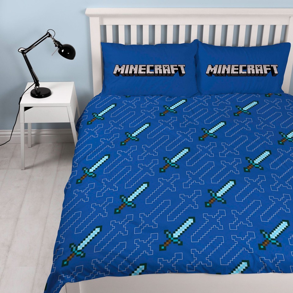 MINECRAFT KIDS DOUBLE DUVET COVER SET REVERSIBLE | eBay UK