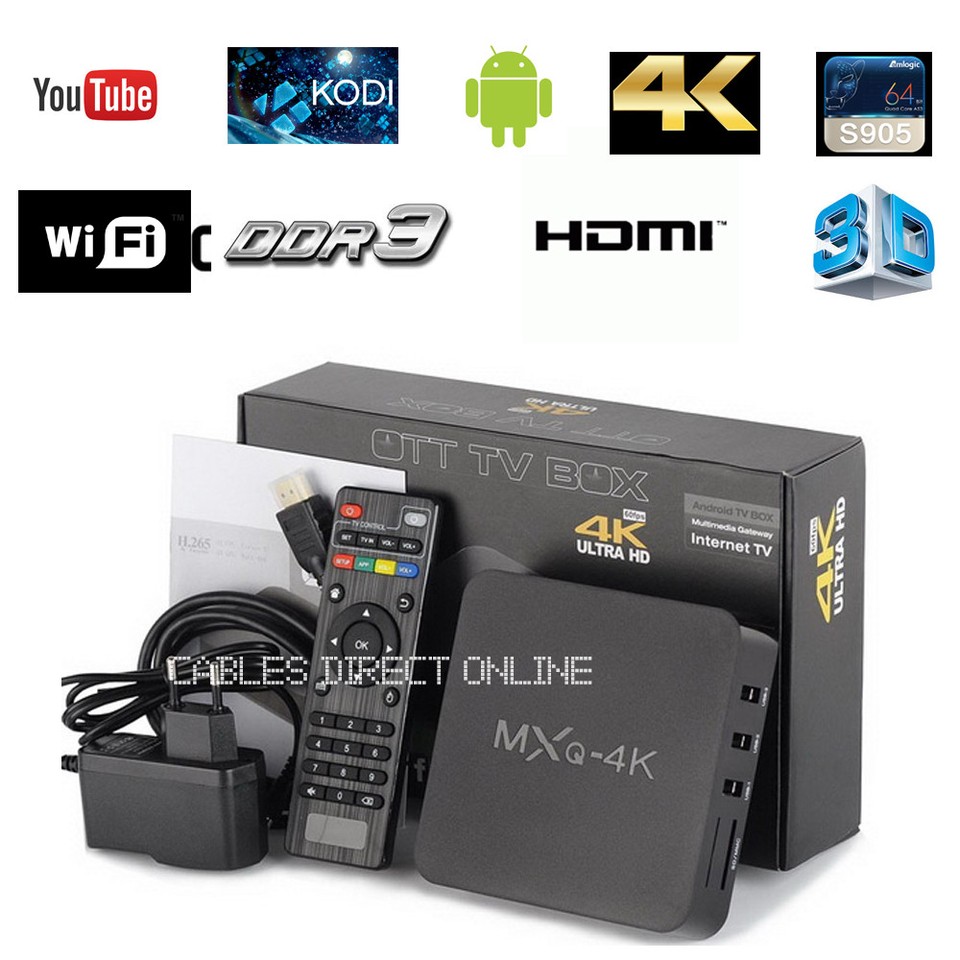 2023 MXQ Pro 4K Streamer UHD Wifi Android Quad Smart TV Box Media ...