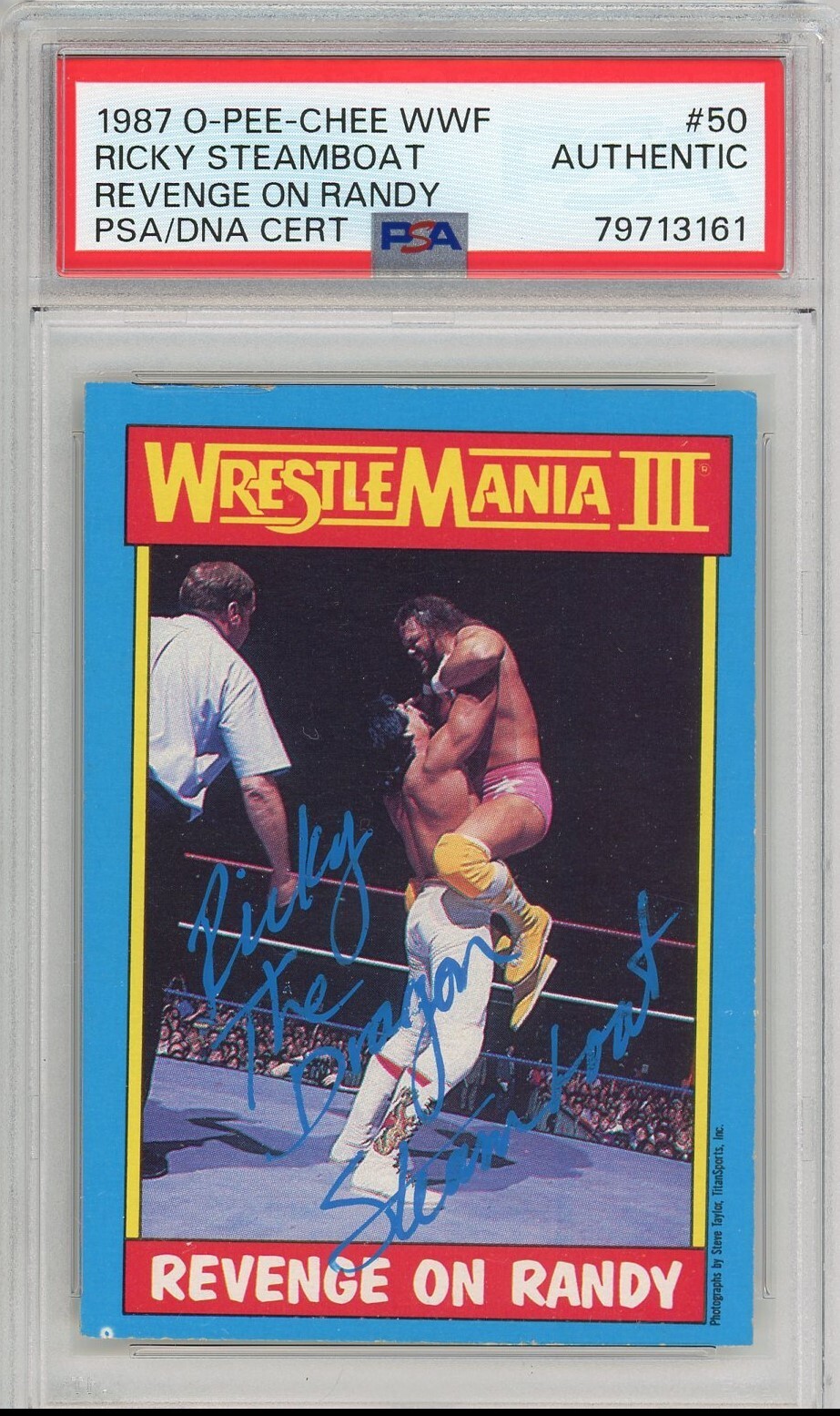 Ricky Steamboat 1987 O-Pee-Chee WWF #50 Wrestlemania III vs Savage ...
