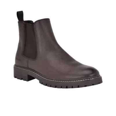 Calvin Klein Letrel Almond Toe Lug Sole men's Booties color dark brown ...