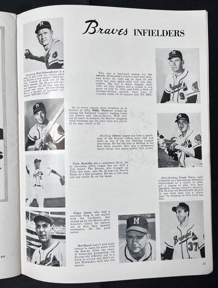 1957 NEW YORK YANKEES vs MILWAUKEE BRAVES World Series Program SCORED ...