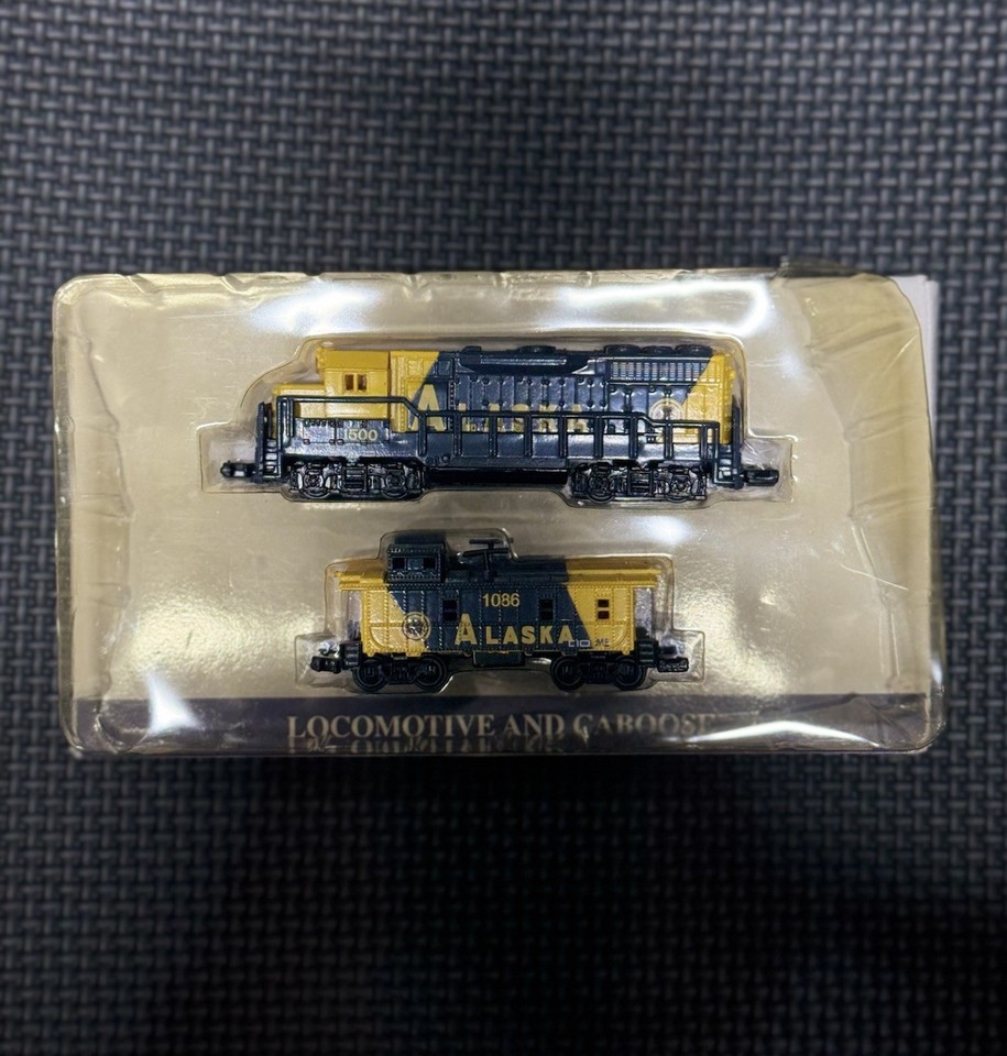 NIP High Speed N Scale Alaska #1500 Locomotive & #418 Caboose Train Set ...