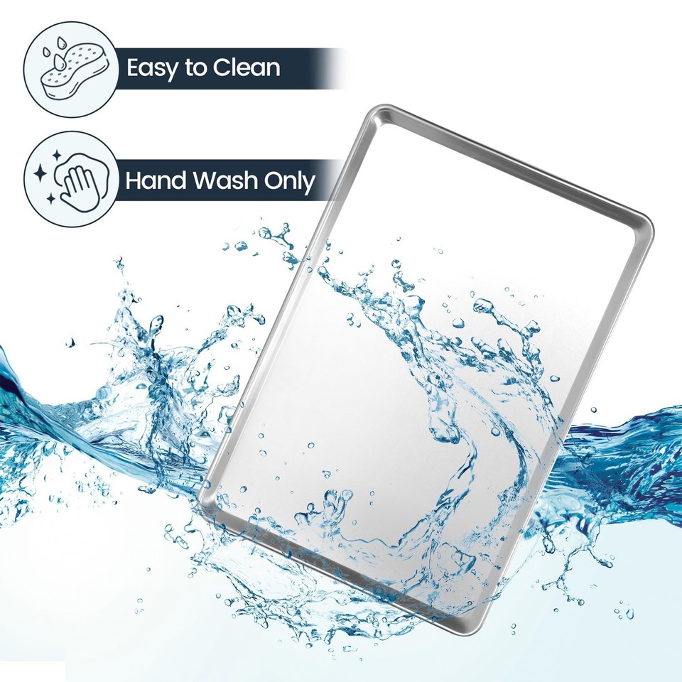 12 Pack Half Size Baking Sheet Pan, Aluminum Commercial Cookie Sheet ...