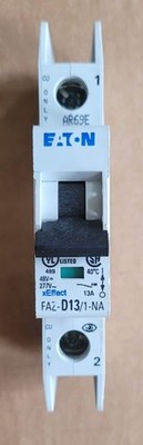 EATON Circuit Breaker, D-Curve, 13A, DIN Rail (FAZ-D13-1-NA-SP ...