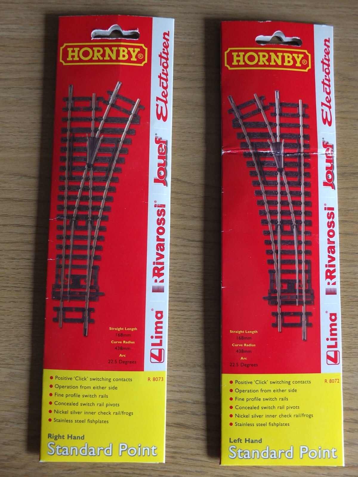 HORNBY OO - R8072 LEFT HAND STANDARD POINT & R8073 RIGHT HAND STANDARD ...