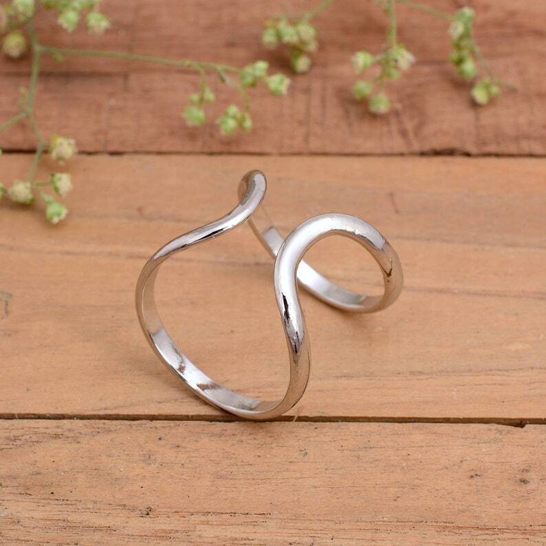 Sterling Silver Splint Ring Adjustable for PIP or DIP Joint • Swan Neck ...
