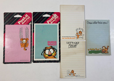 Garfield Post it Notes 5 Mead Assorted Designs 4" X 5 7/8" Jim Davis | eBay