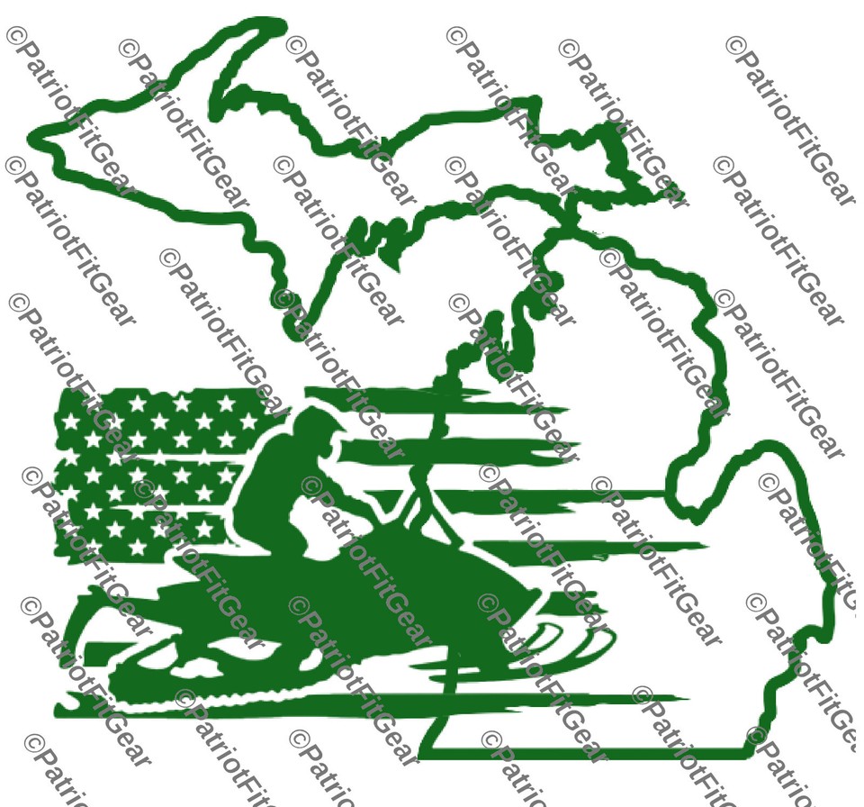 Michigan,Snowmobile,Flag,Snowmobiling,Snowmachine,Pow Stoke,Custom ...