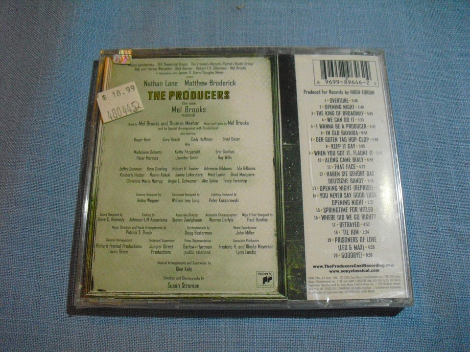 NEW & Sealed The Producers CD Soundtrack Nathan Lane Matthew Broderick 20 songs 696998964624| eBay