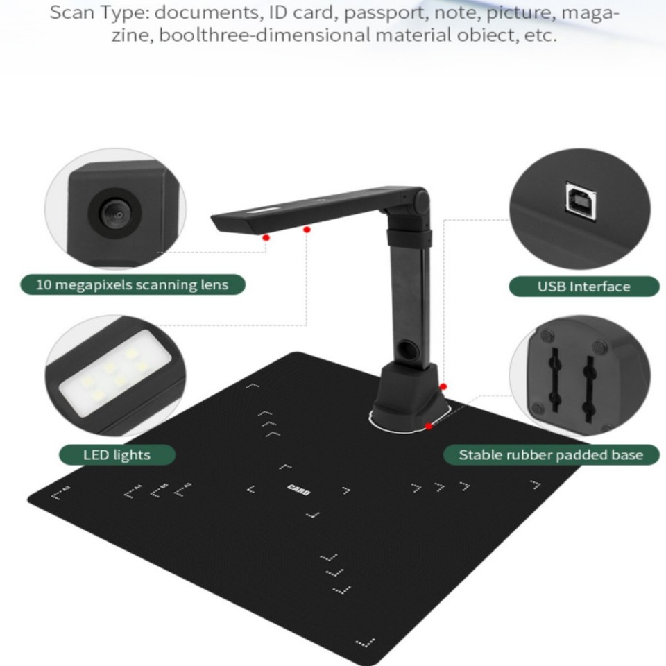 A3 A4 12MP Smart Document Scanner Portable Book Scanner OCR Auto ...