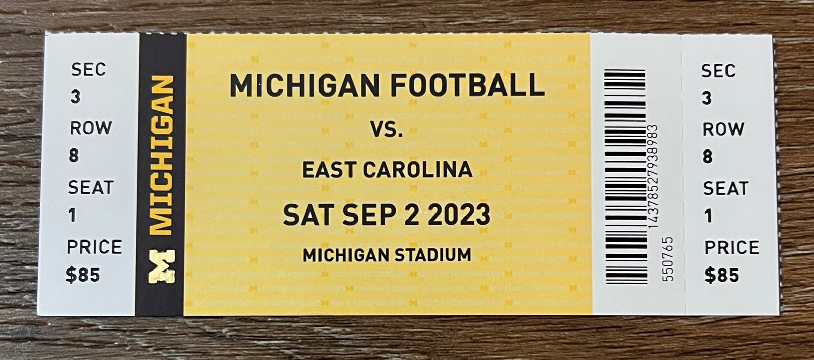2023 Michigan Wolverines Football Collectible Ticket Stub Choose Any ...