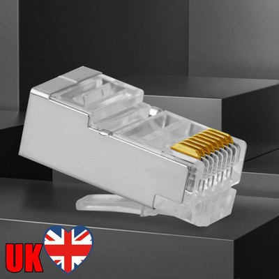 100pcs Ethernet Cable Head Useful RJ45 CAT6 Connector Network UTP 8P8C ...