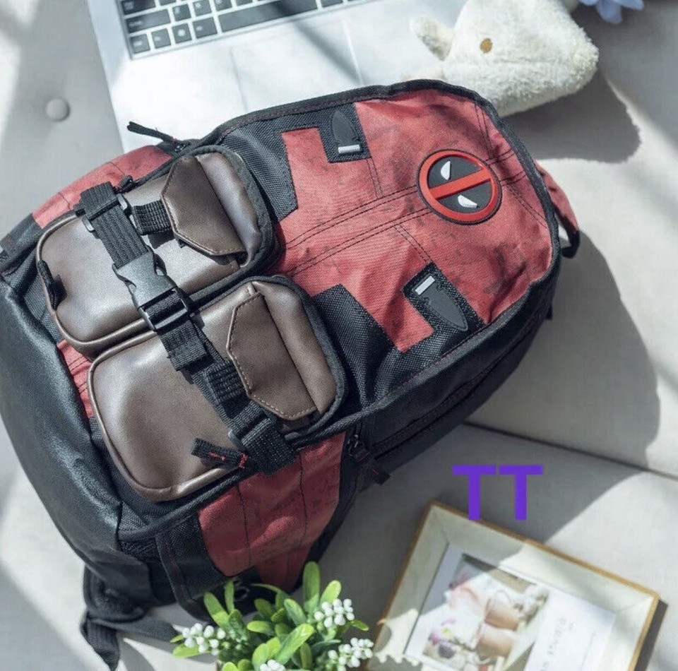Marvel Deadpool Cosplay School Bag Men Travel Large Capacity Backpack ...