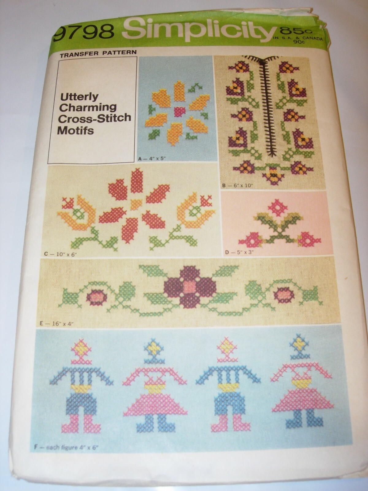 CRAFTS UNCUT SIMPLICITY 9798 Sewing Pattern CROSS STITCH TRANSFER ...