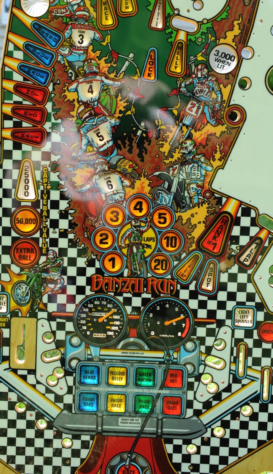 Beautifully restored! Banzai Run 1988 Williams pinball machine! New ...