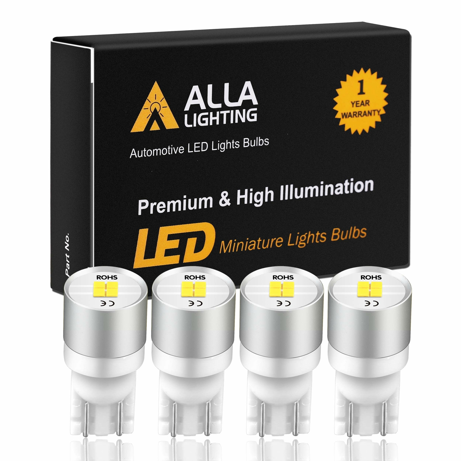 Alla Lighting Newest 194 LED Bulbs Extremely Super Bright T10 168 W5W ...