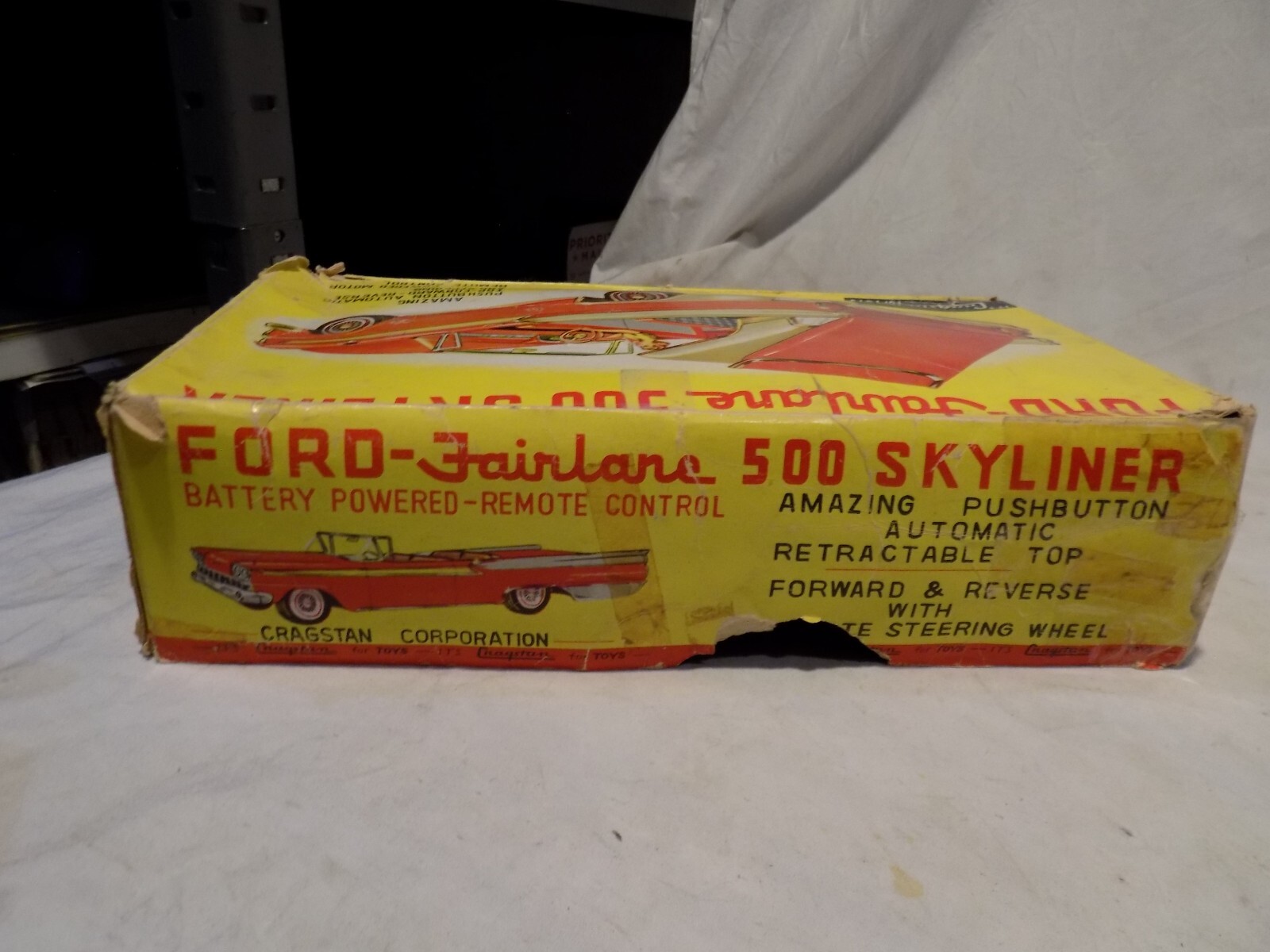 CRAGSTAN 1959 FORD FAIRLANE RETRACTABLE TIN REMOTE CONTROL CAR JAPAN ...