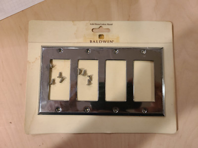Baldwin Brass Classic Quad GFCI Switch Plate Cover in Polished Chrome ...