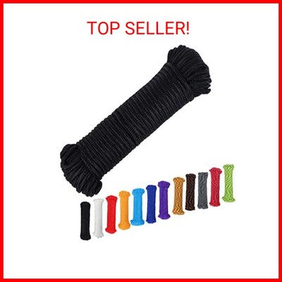 90 ft 1/4 inch (7mm) Nylon Poly Rope Flag Pole Polypropylene Clothes ...