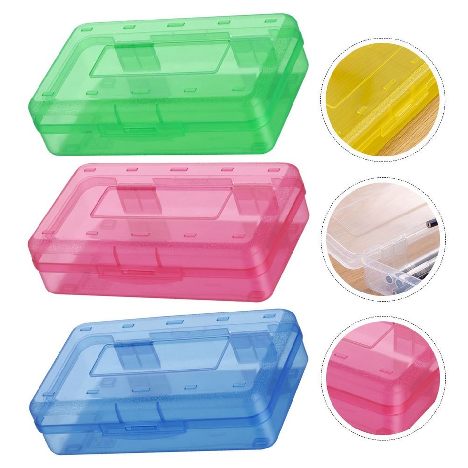 3 Pcs Desk Organizer Plastic Pen Boxes Organizers and Storage Drawing ...