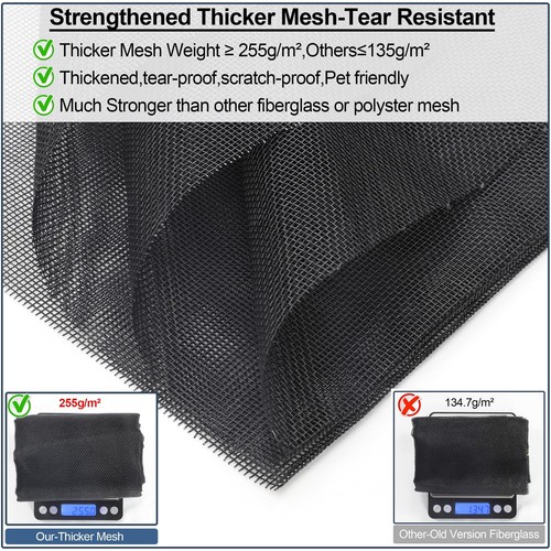 Upgraded Magnetic Screen Door Thicker 255g/㎡ Fiberglass Mesh,Reversible ...
