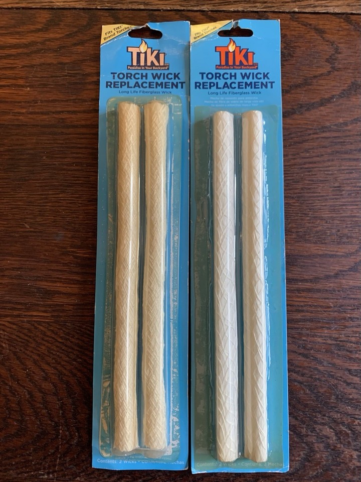 4 Tiki Torch Replacement Wicks 2 Packs New 9 inches Long Life ...
