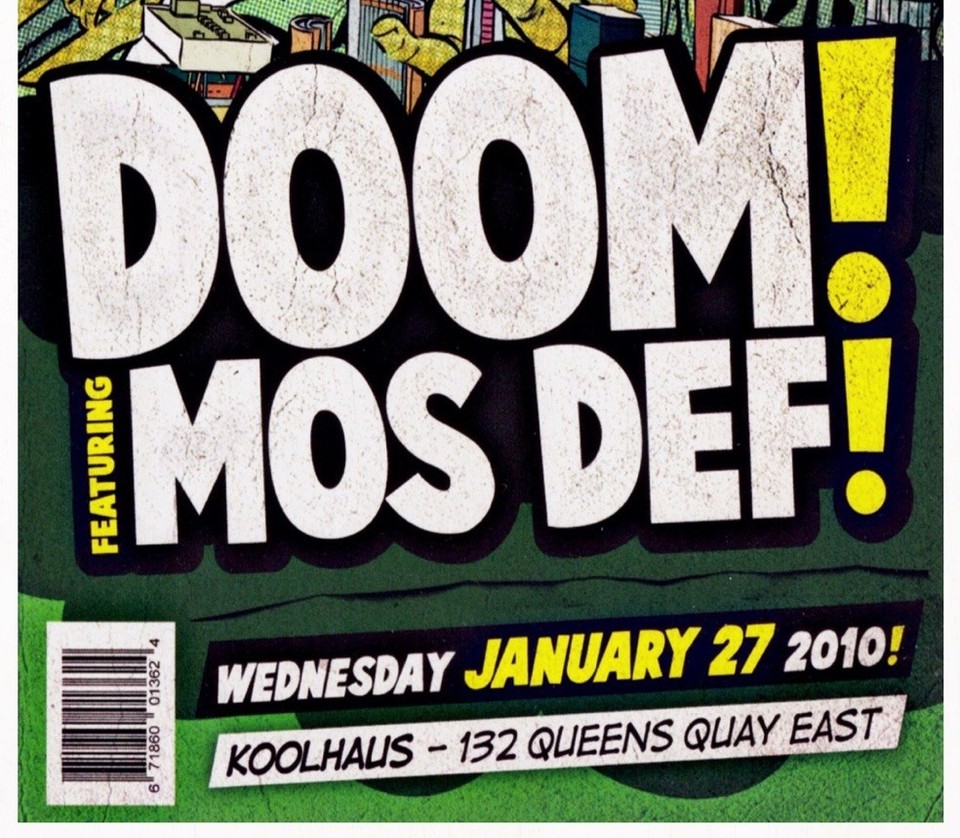 MF Doom & Mos Def Kool Haus Toronto January 27, 2010 Concert Flyer | eBay