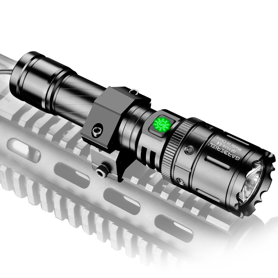 500000LM Gun Tactical LED Flashlight Picatinny Rail Mount for Hunting ...