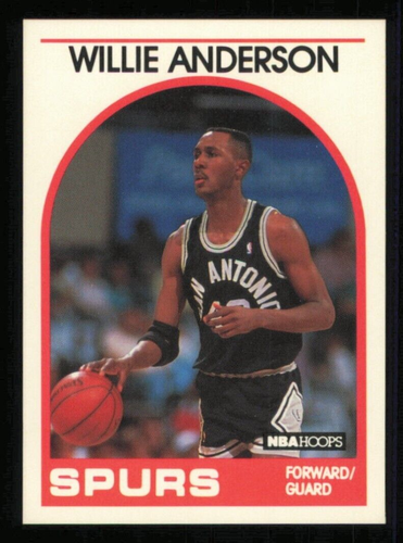 1989-90 NBA HOOPS - Rookie Card - WILLIE ANDERSON #235 😎 San Antonio ...