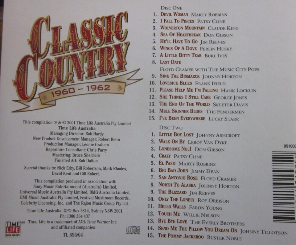 TIME LIFE: Classic Country & Western - Pick your CD! Excellent - Mint ...