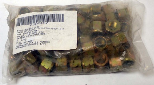 LOT OF 50 GREER STOP NUT INC. 9/16 CARBON STEEL NYLON LOCK NUT MIL SPEC ...