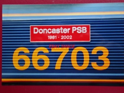 PHOTO NAMEPLATE BR CLASS 66 LOCO NO 66703 DONCASTER PSB 1981 - 2002 | eBay