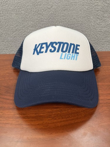 Keystone Light Beer Hat Adult Blue White Snapback Mesh Back Trucker Cap ...