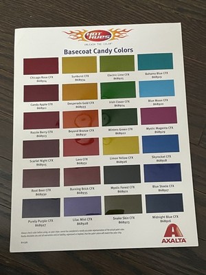 Axalta Coating Systems Hot Hues Basecoat Candy Colors Color Chip Chart ...