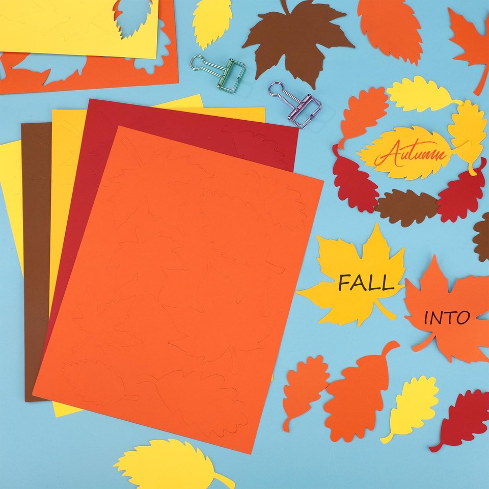 280Pcs Fall Leaves Paper Cutouts Maple Leaf Cutouts Colored Autumn ...