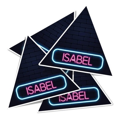 4x Triangle Vinyl Stickers Neon Sign Design Isabel Name #353043 | eBay
