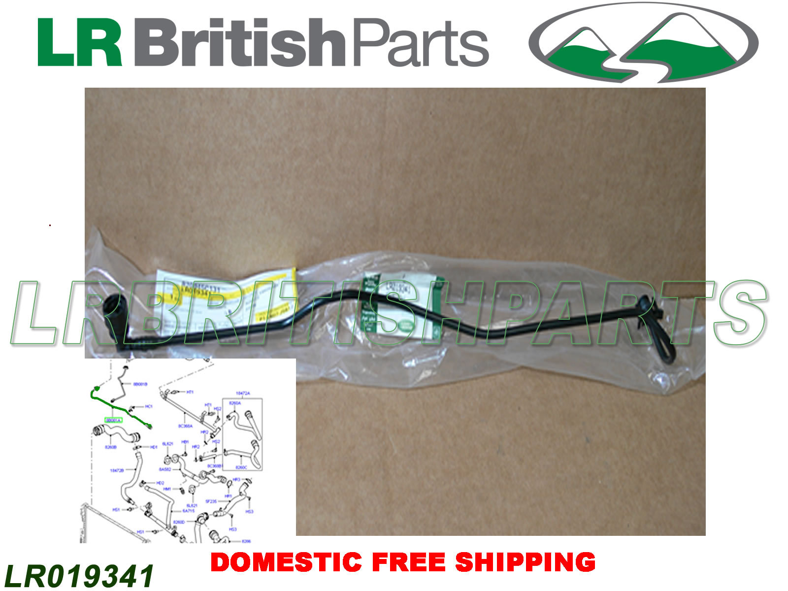 GENUINE Land Rover Hose Engine to Expansion Tank Overflow LR019341 LR2 ...