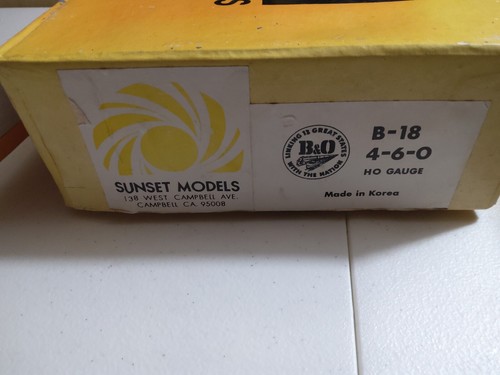 Sunset Models HO Brass B&O B-18 4-6-0 Steam Locomotive & Tender - | eBay