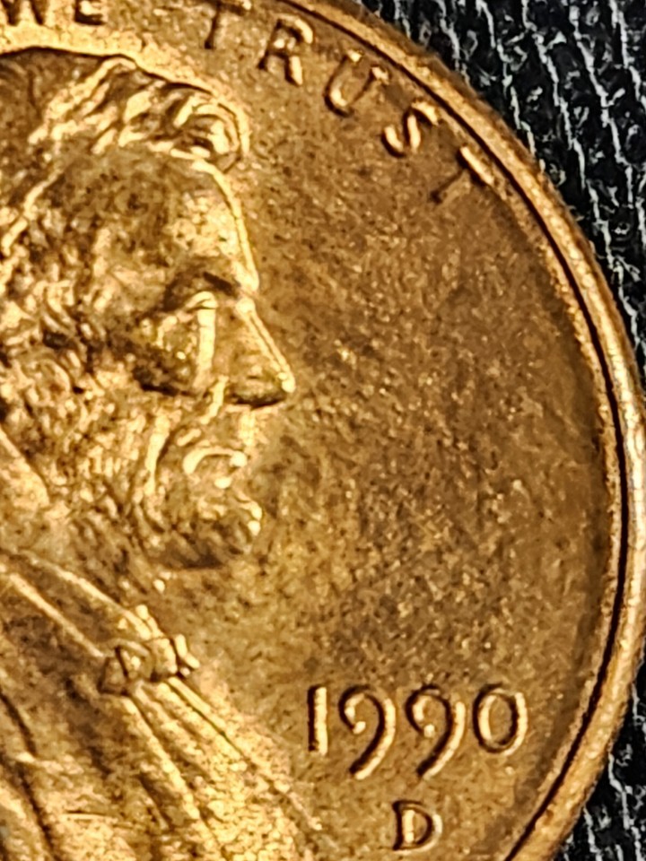 1990 D Penny Major Mint Errors Blisters on Face All Over Front & Back ...