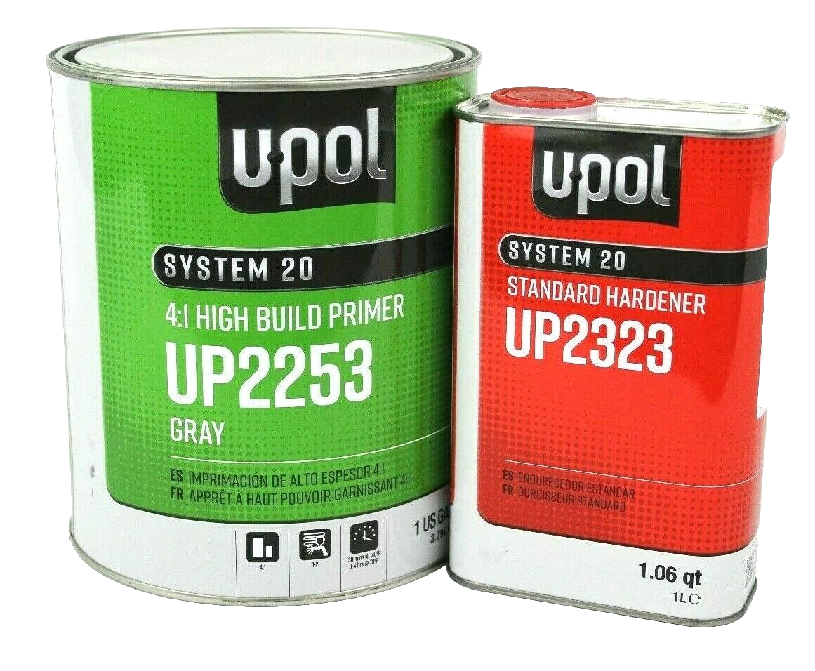 2K Urethane Primer HS Gallon Kit Gray DTM U-Pol UP2253 UP2323 Std ...