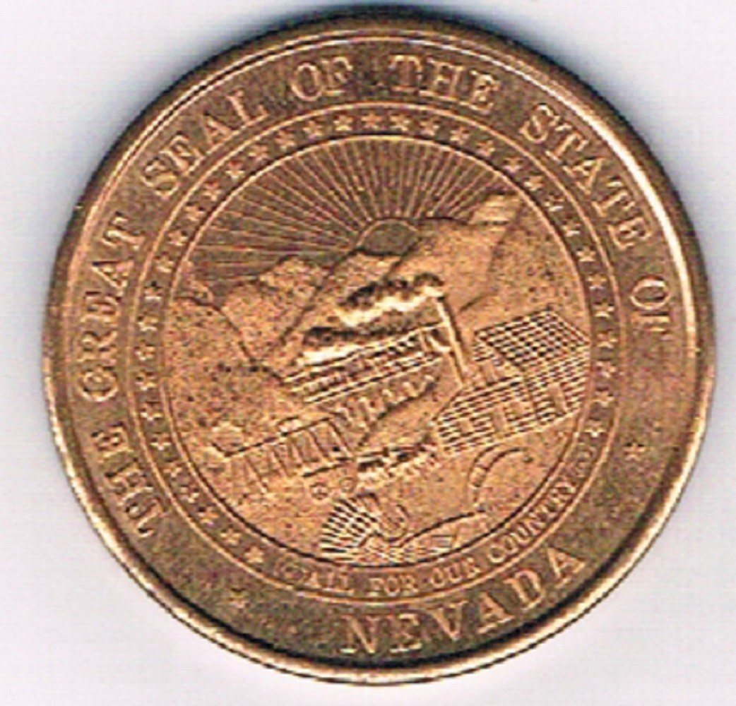 Great Seal Of The State Nevada On Front 36th State Hoover Dam ...