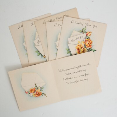 1946 Hallmark Hall Bros Wedding Thank You Greeting Card 6 Ephemera ...
