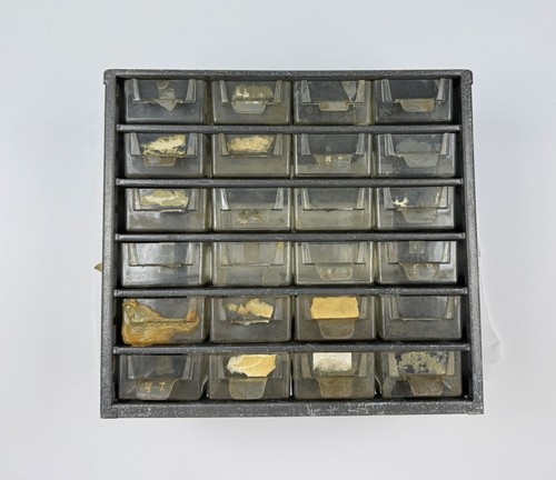 Vtg UNION Stackmaster Grey Metal Cabinet 24 Small Drawer Champion Spark Plug Ad | eBay